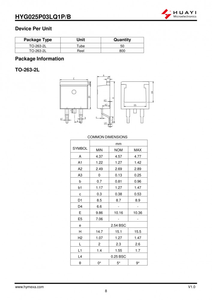 HYG025P03LQ1B datasheet page 8