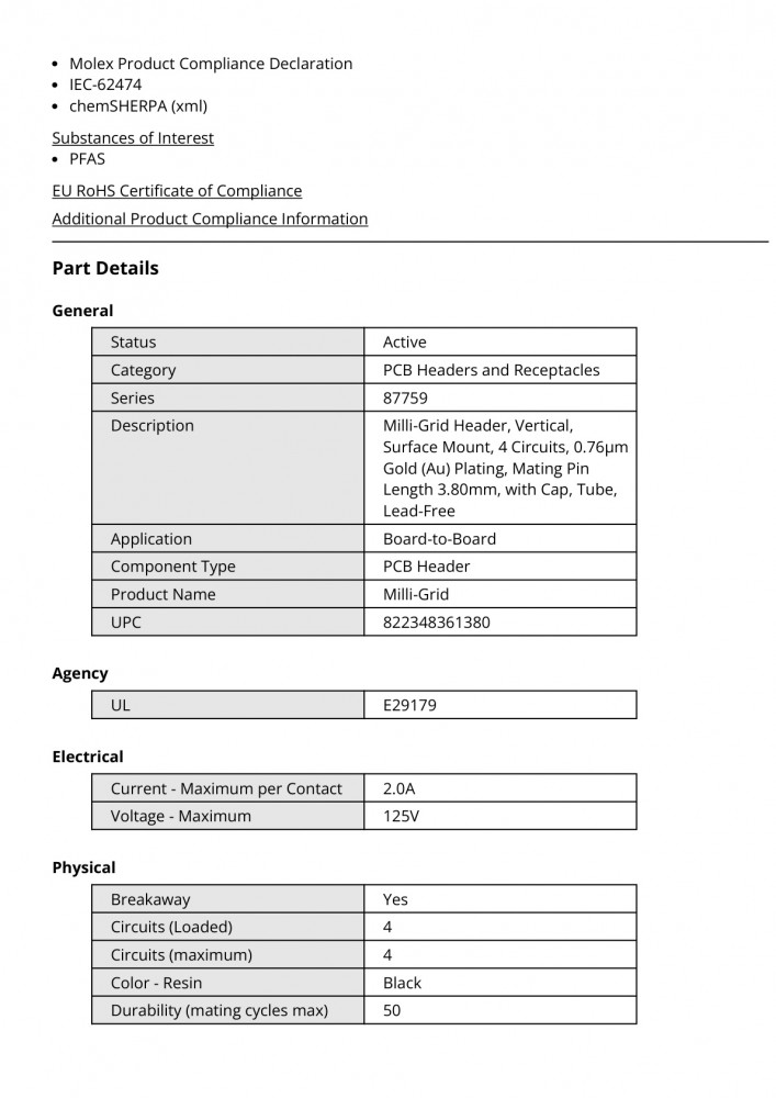 MOLEX 877590465 technical document preview, page 2
