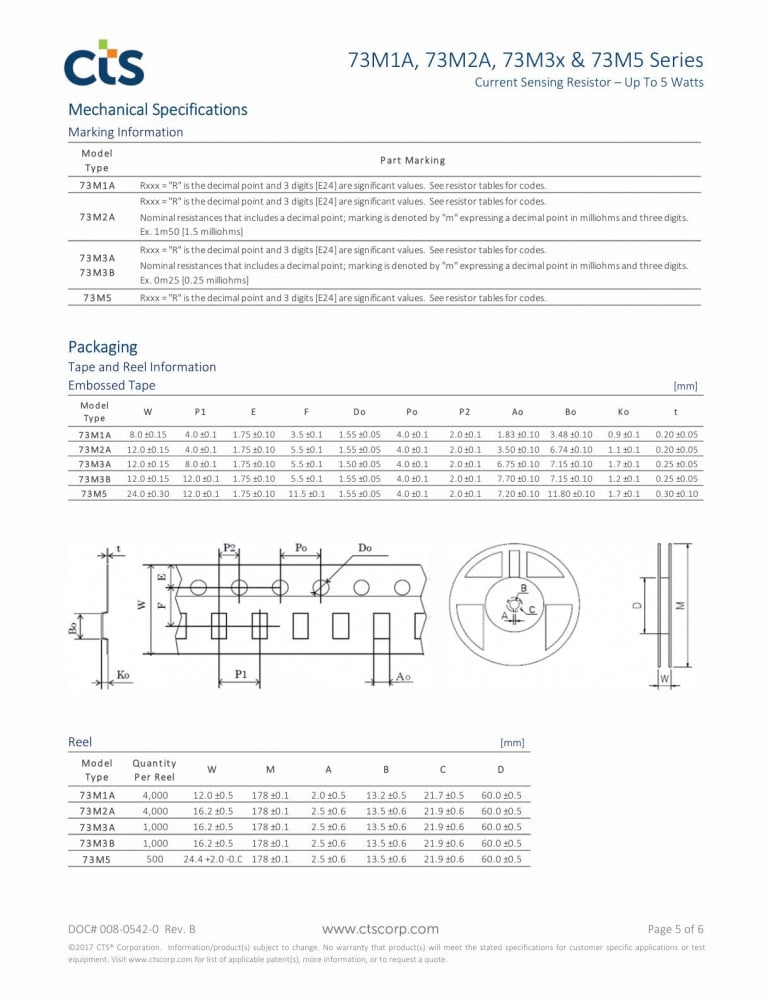 73M5R005F datasheet page 5