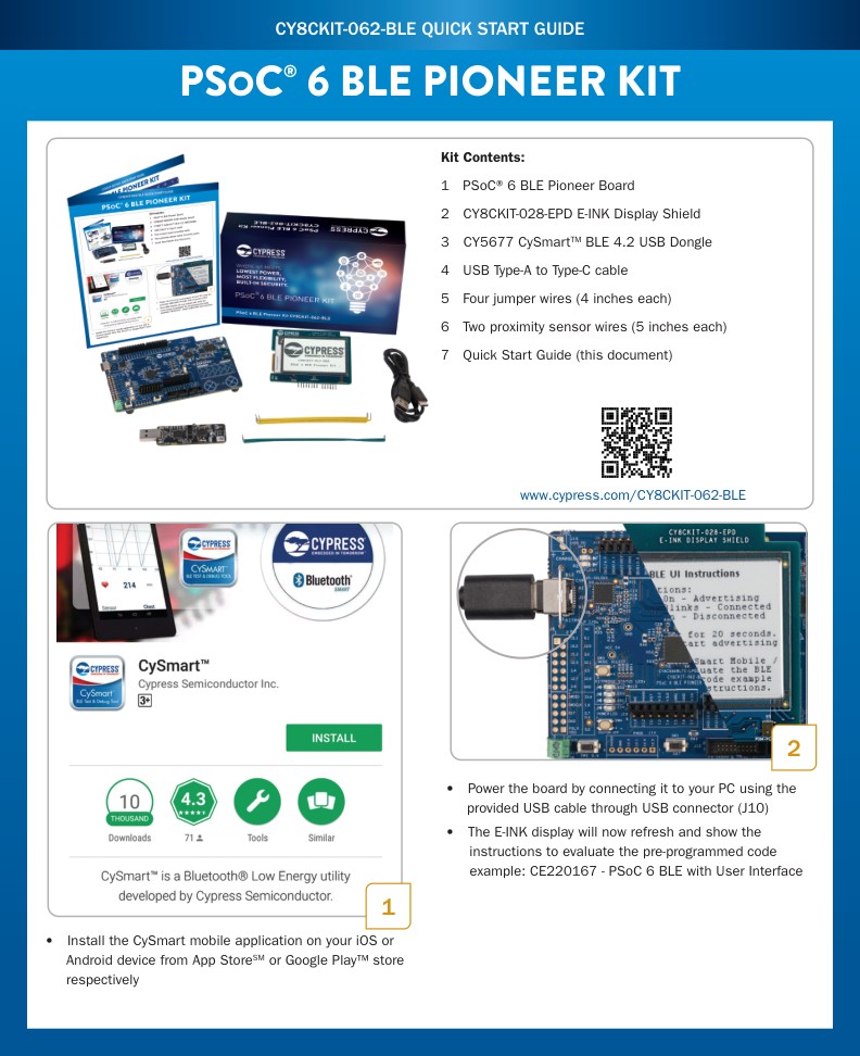 CY8CKIT-062-BLE documentation page 1