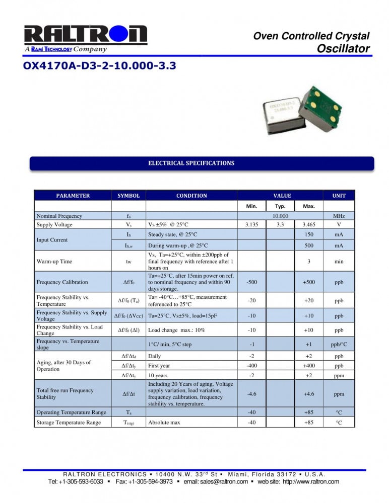 OX4170A-D3-2-10.000-3.3 datasheet page 1