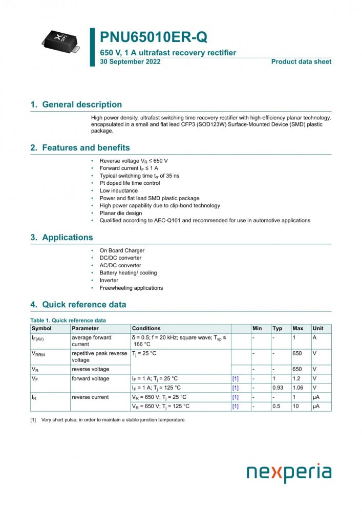 PNU65010ER-QX datasheet page 1
