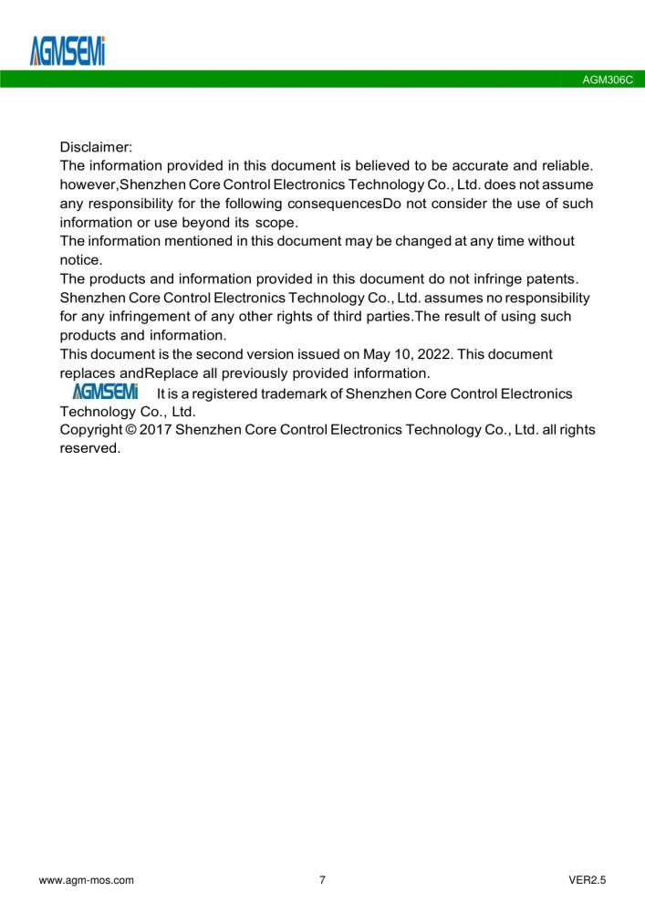 AGM306C datasheet page 7