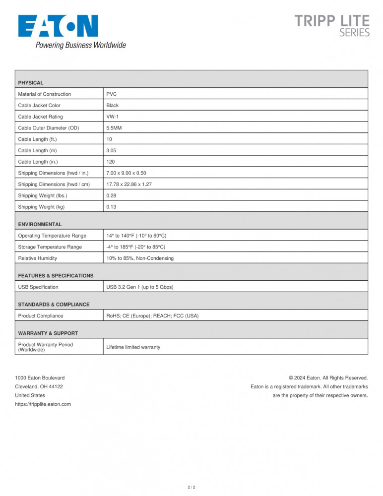 U322-010-BK technical document page 2