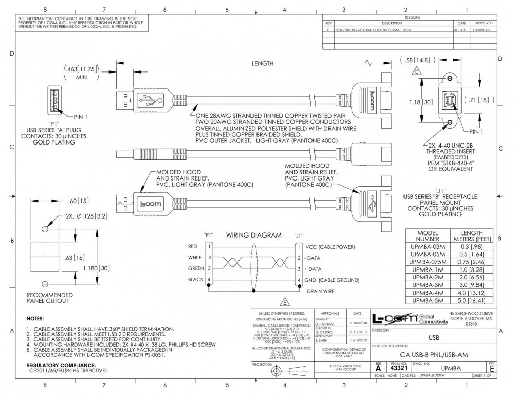 L-com UPMBA-03M technical drawing