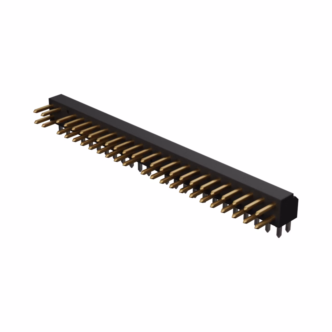 2.00mm Pitch Milli-Grid Header, Right-Angle, Through Hole, 50 Circuits (void at circuit 5, 6, 26), 0.38µm Gold (Au) Plating, Mating Pin Length 4.00mm, Tail Length 2.60mm, Tray, Lead-Free for sale