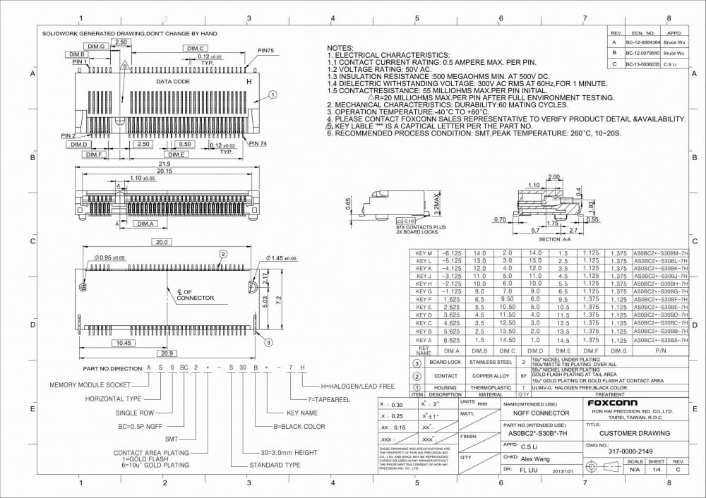 FOXCONN AS0BC21-S30BA-7H drawing page 1