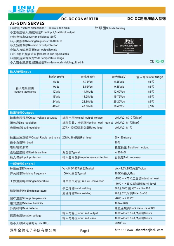 JINBI J5DN series technical document page 1