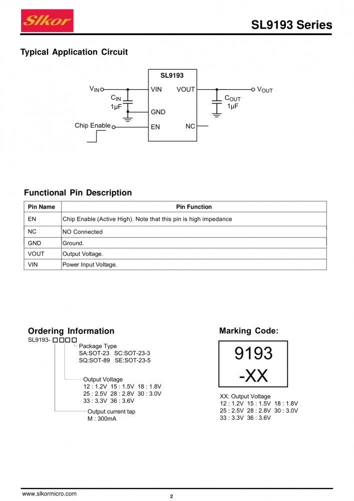 SL9193 datasheet page 2
