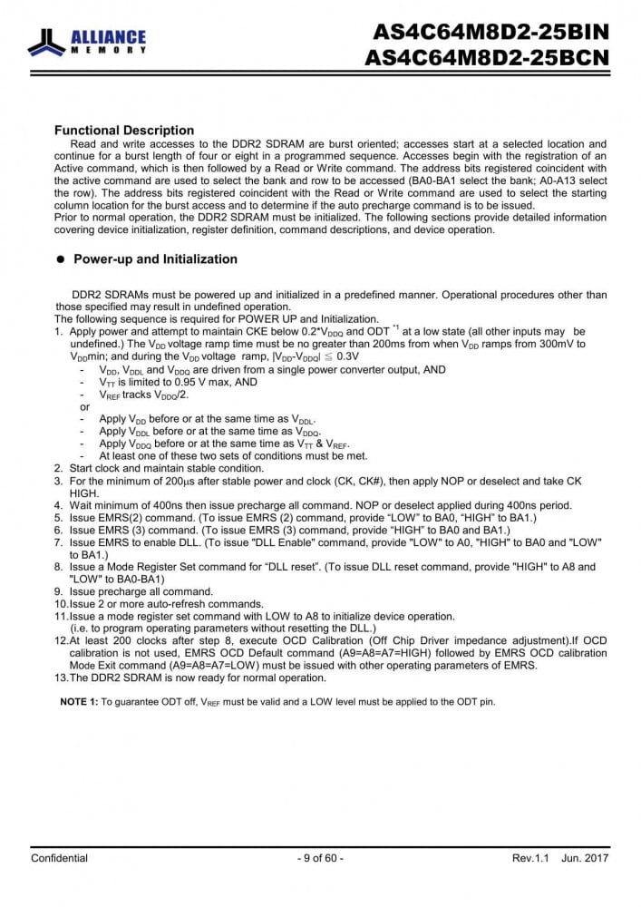 AS4C64M8D2 datasheet page 9