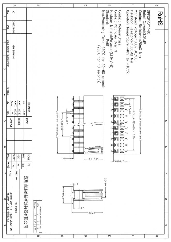 Liansheng FH-00403 technical drawing