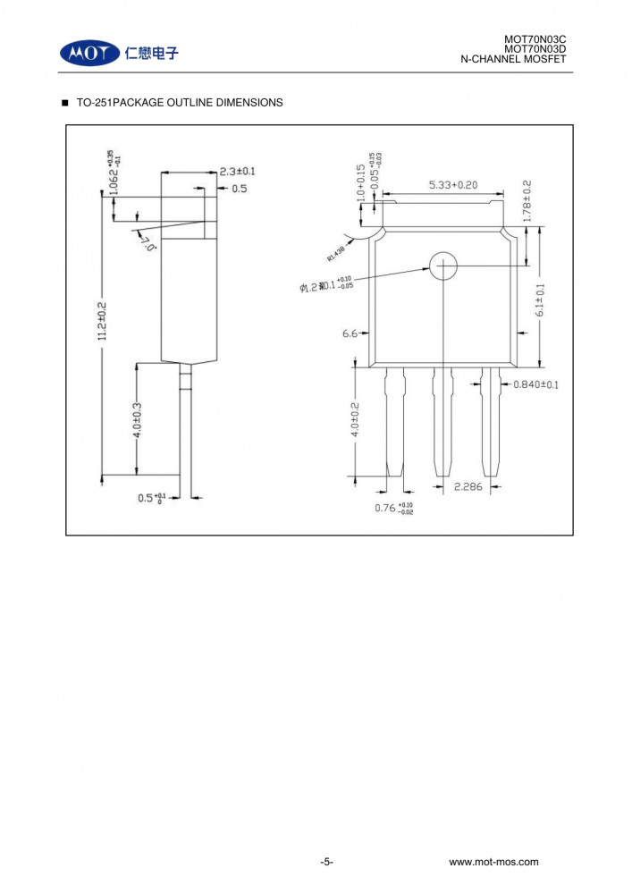 MOT70N03D datasheet page 5