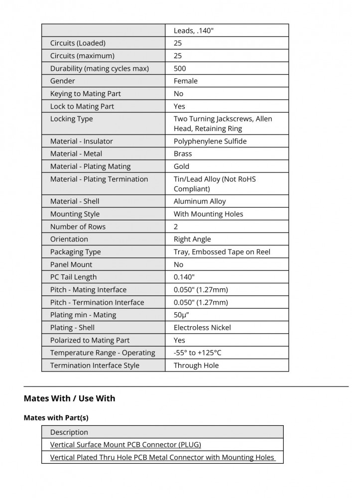 Technical document page 2 for MK-262-025-445-410S