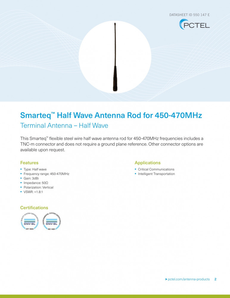 Technical document page 2 for antenna model 3135.01.30.00