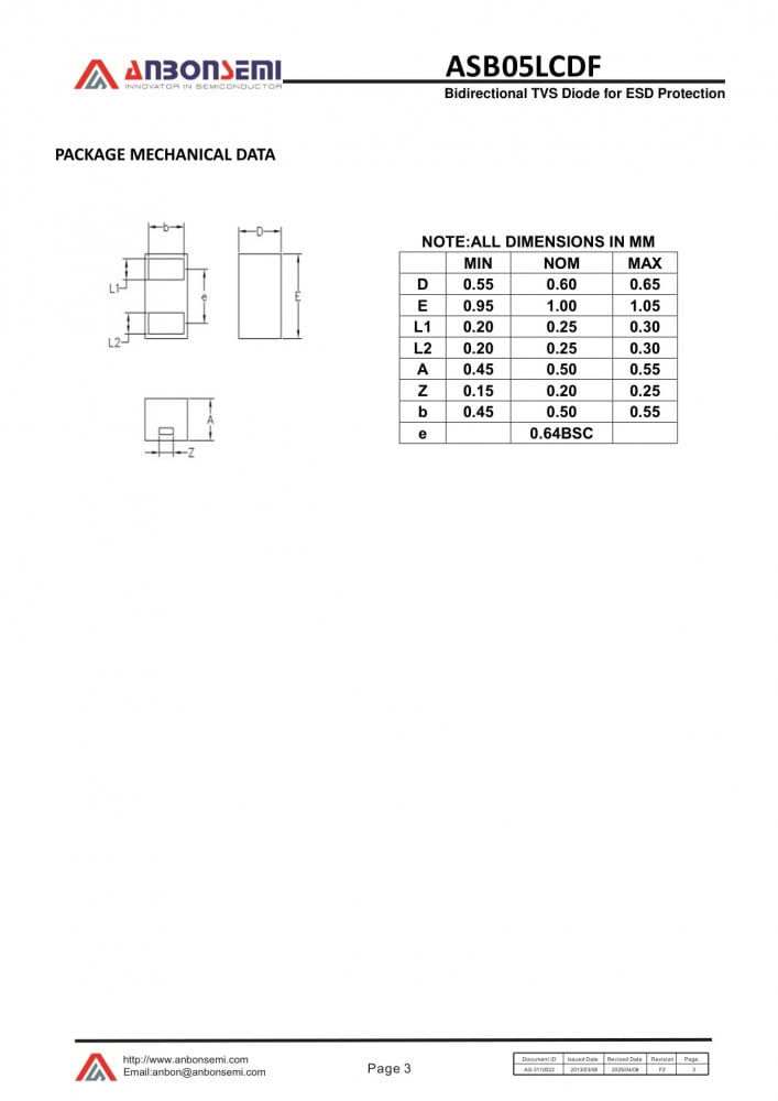 ASB05LCDF datasheet page 3