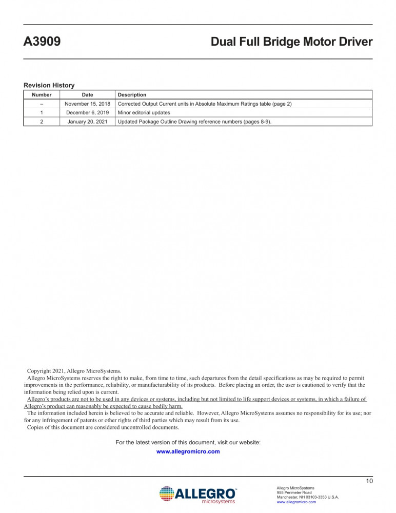 A3909 datasheet page 10