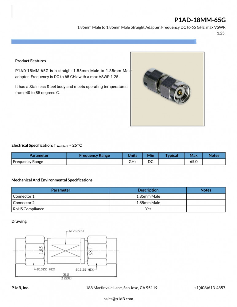 P1AD-18MM-65G product documentation image 1