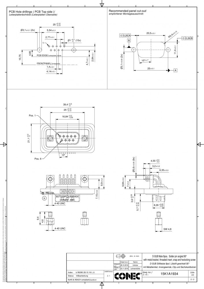 Conec 6STD09PAU99R40X drawing sheet 2