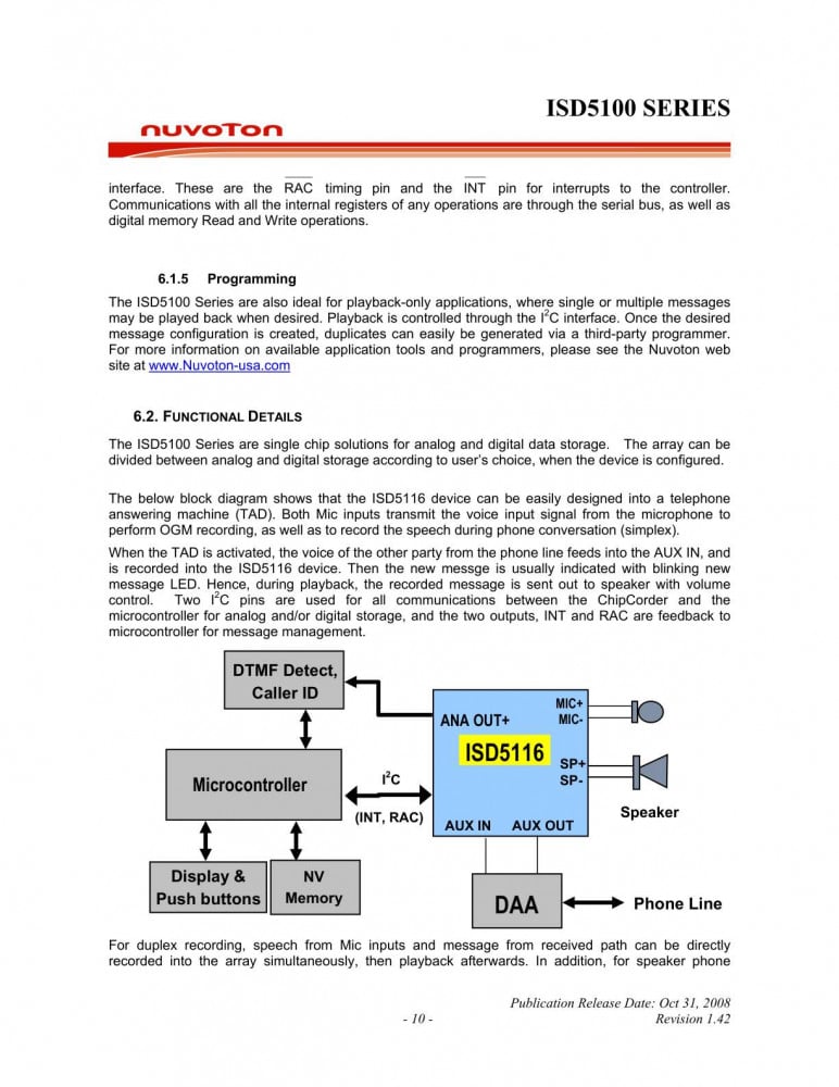 ISD5100 datasheet page 10