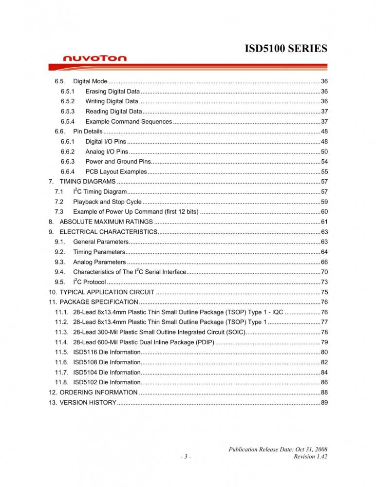 ISD5100 datasheet page 3