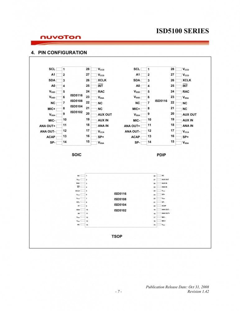 ISD5100 datasheet page 7