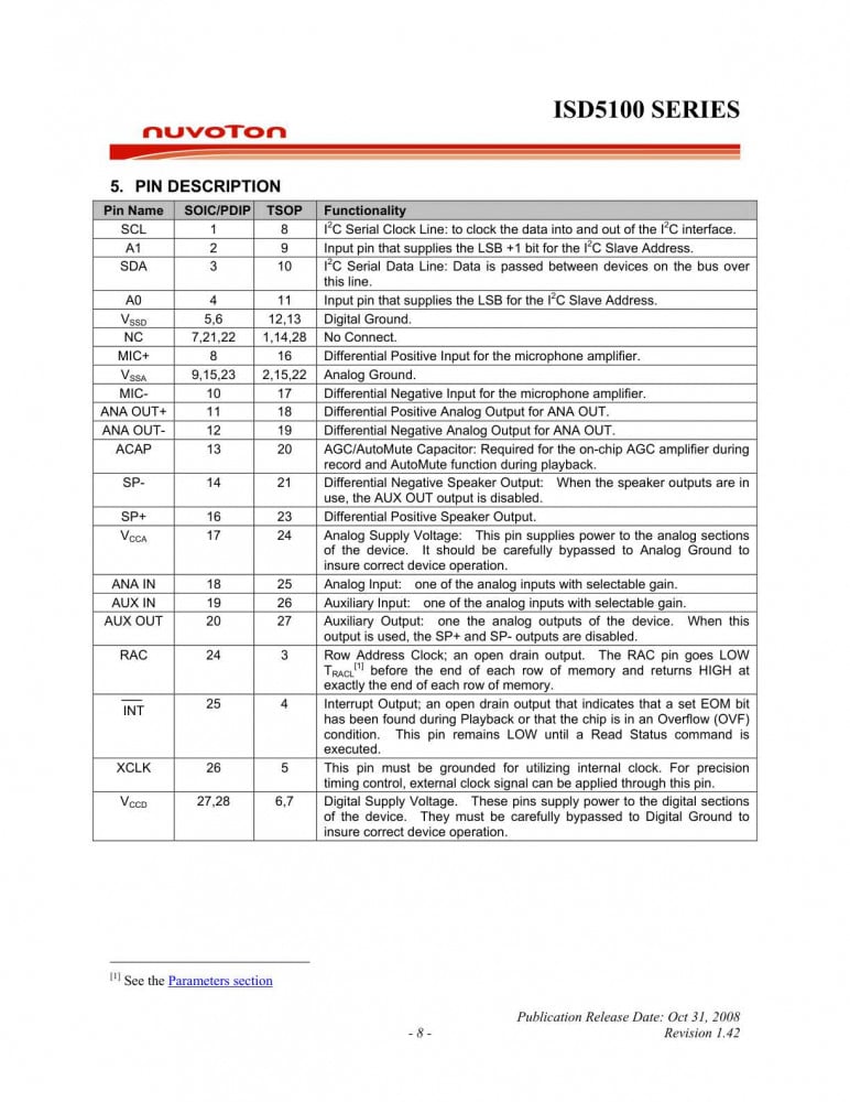 ISD5100 datasheet page 8