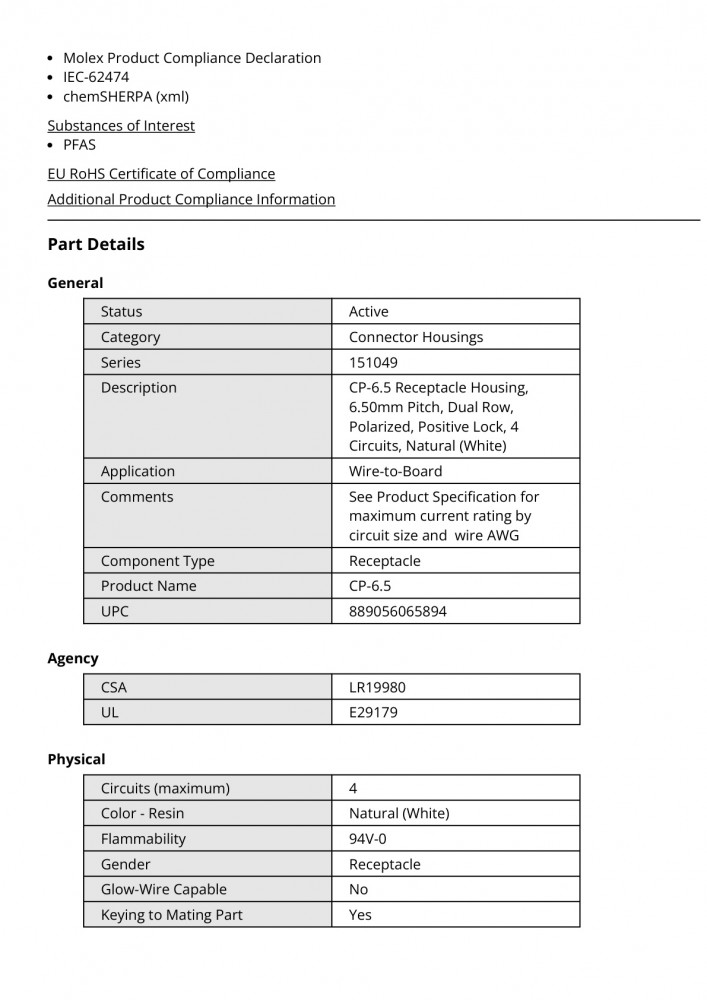 CP 6.5 connector specification document, page 2