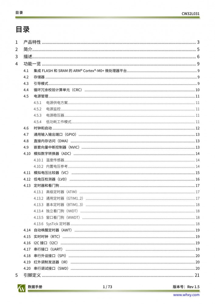 CW32L031 datasheet page 2
